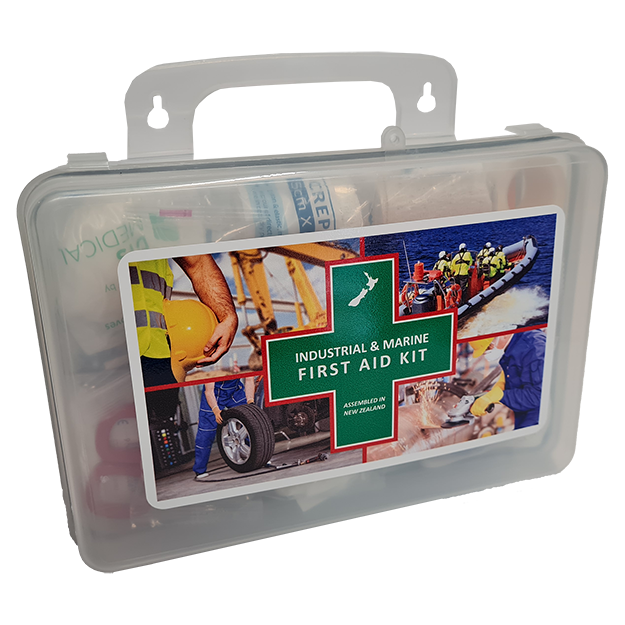 FIRST AID KIT - Essentials Industrial & Marine Kit in Clear Plastic Wa ...