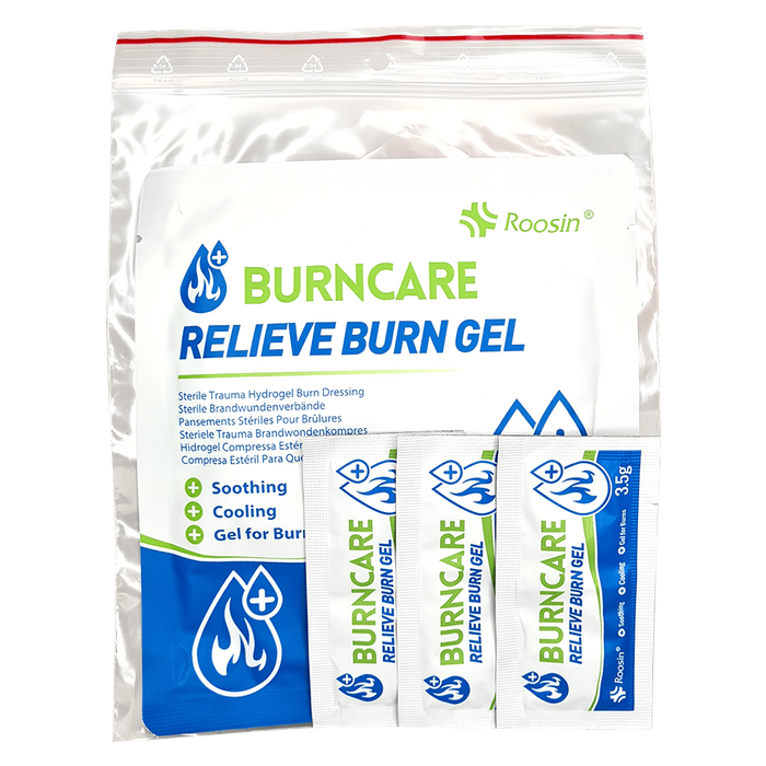 Handy Pack of Basic Burn Injury relief Items 1 x 10x10cm Burn dressing ...