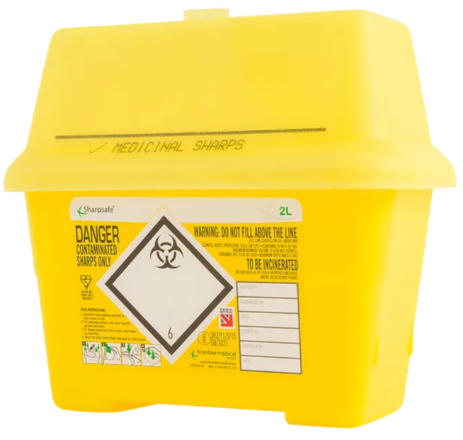 Sharps and Bio Hazard Waste container 2 Ltr – ProMed Supplies
